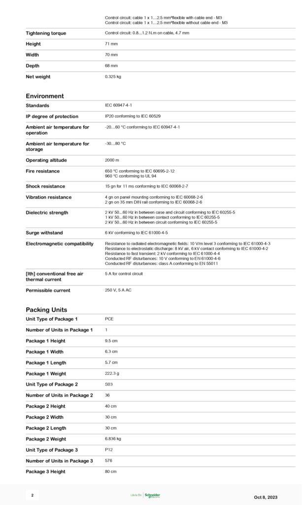 EOCRSE2-60NS Electronic Overcurrent Relay, 6A, 220V AC, Schneider - Egy ...