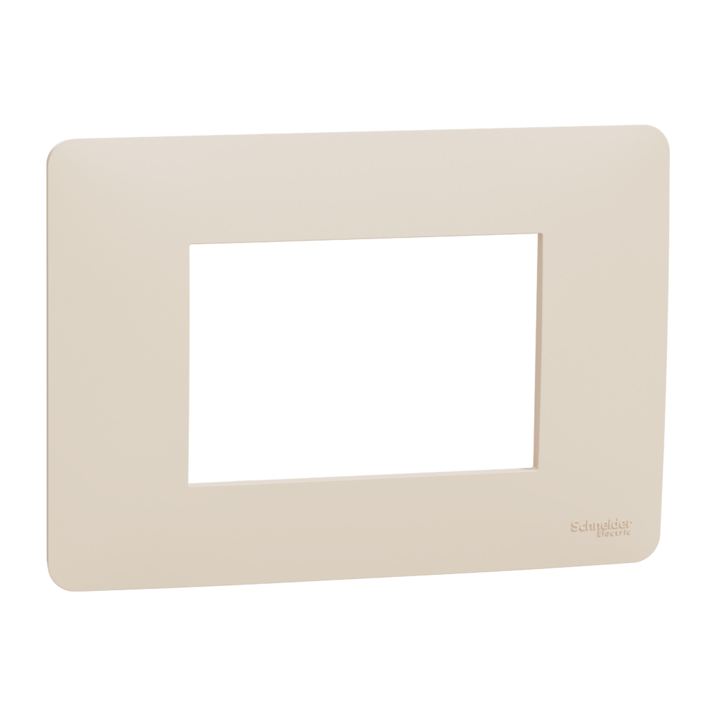NU210344 Cover frame, New Unica, 1 gang, 3 modules, beige, Schneider ...