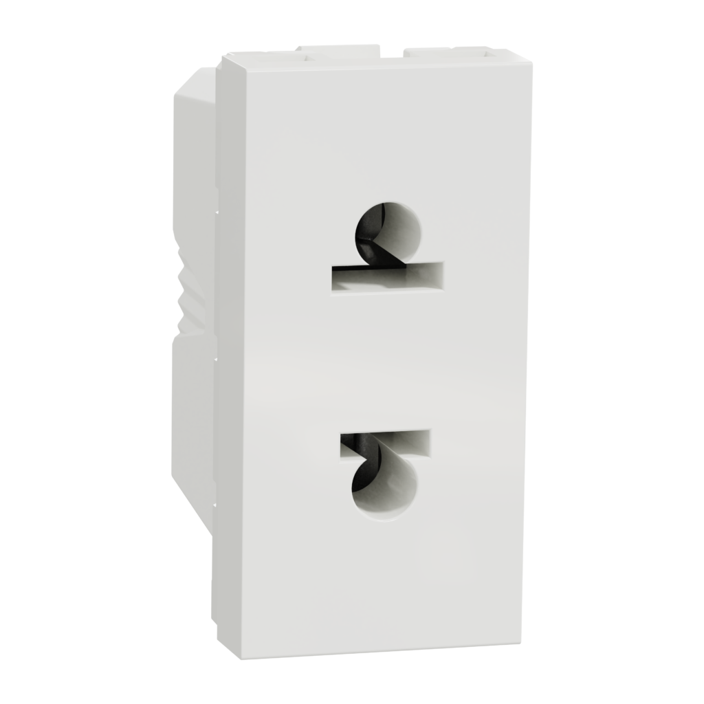 NU302018 Socket-outlet, New Unica, 2P, 16A, Euroamerican, white ...