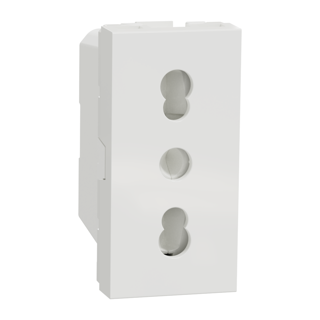 NU302318 Socket-outlet, New Unica, 2P+E, 16A, Italian, with shutter ...