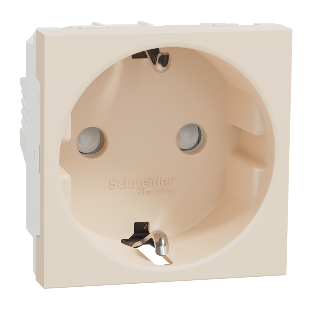 NU303744 Socket-outlet, New Unica, 2P+E, 16A, Schuko, with shutter ...